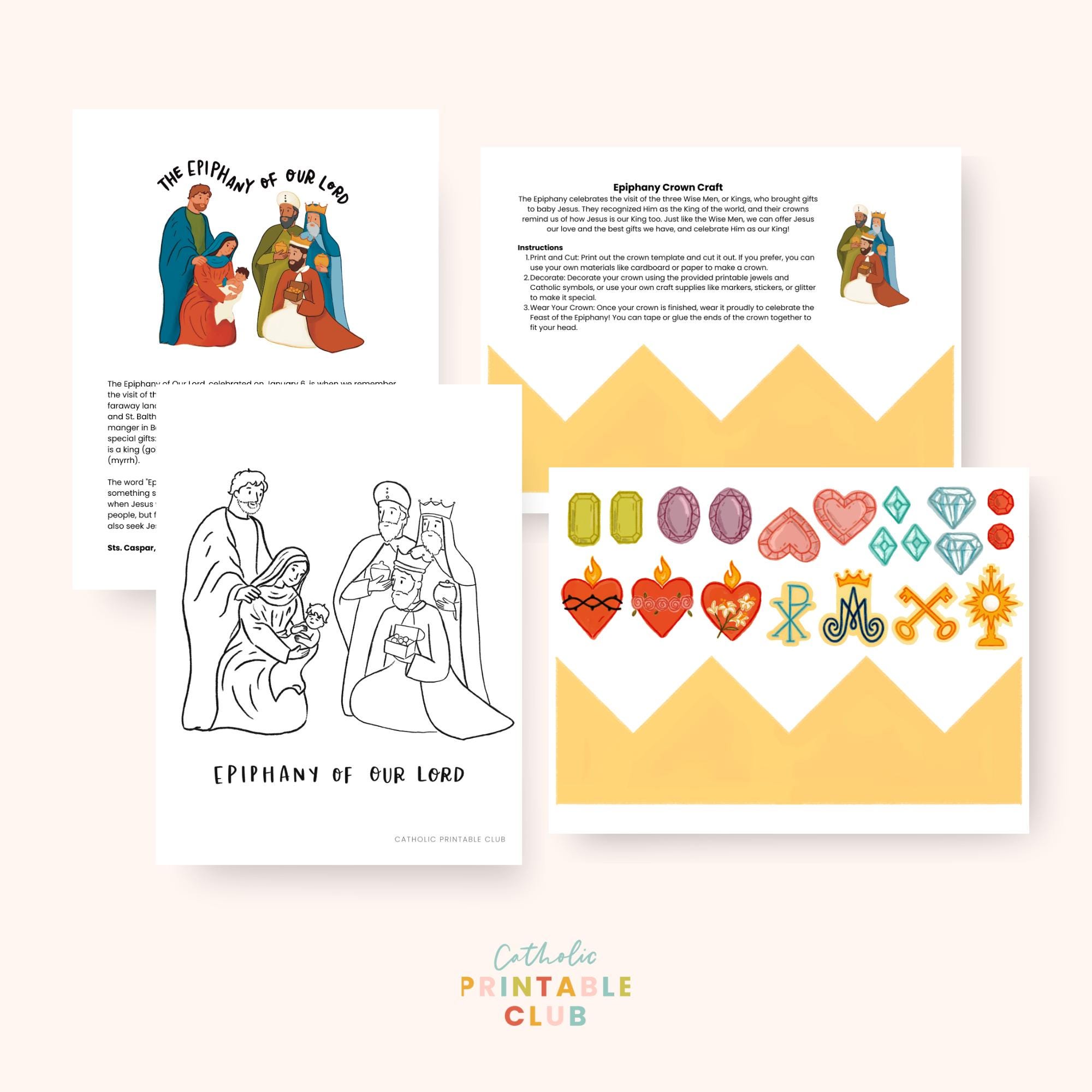 January Catholic Printable Pack, Mary, Mother of God, Epiphany, Baptism ...