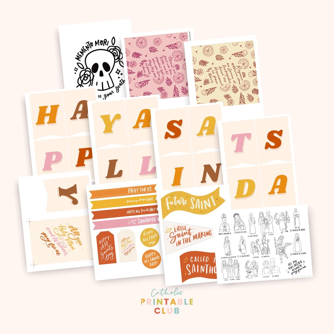 Hallowtide Printables, All Saints Day & All Souls Day Bundle, Catholic ...