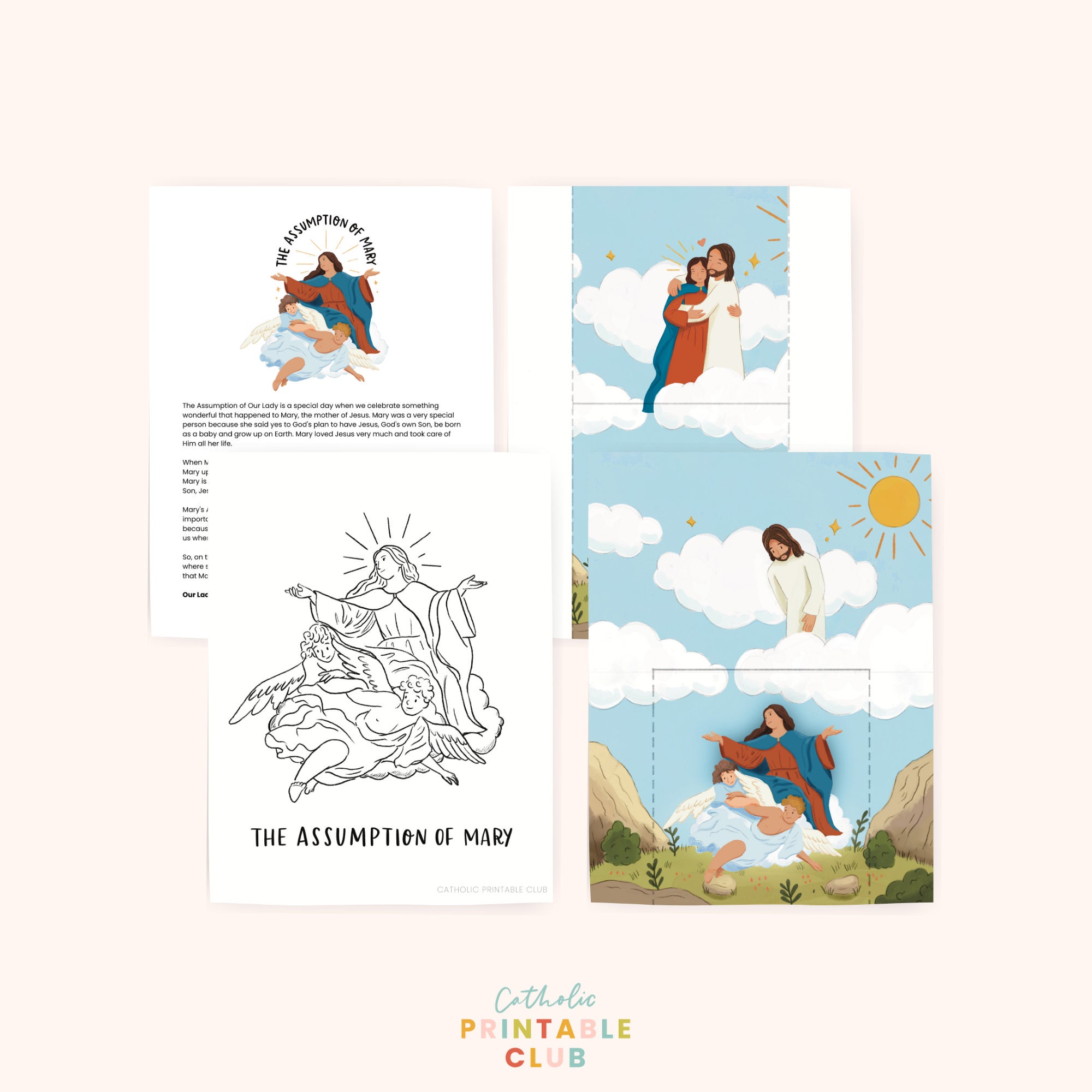 The Assumption of Mary Activity Bundle: Coloring Page & Lift-the-flap ...
