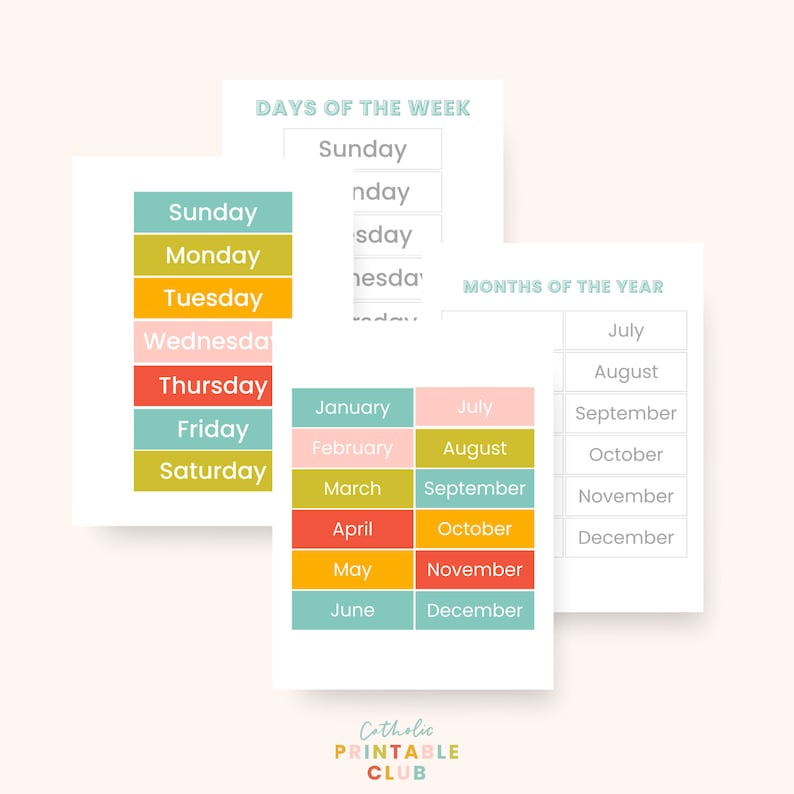 Catholic Daily Calendar Bundle, Morning Board, Homeschool Morning Work ...