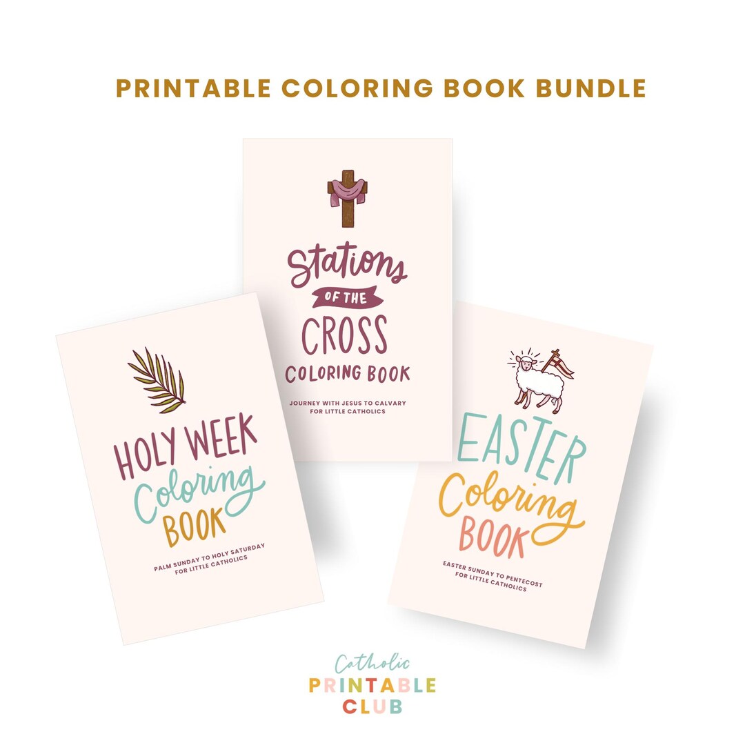 Catholic Coloring Book Bundle | Holy Week, Stations of the Cross ...