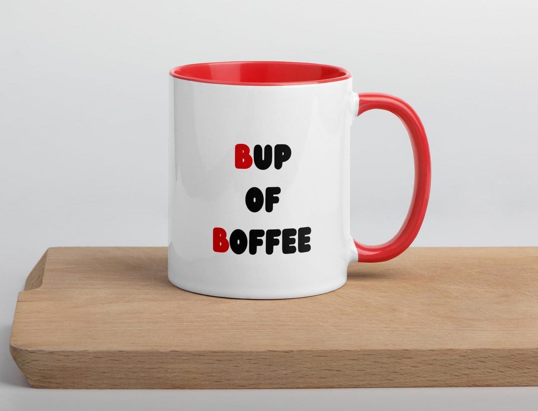 Cup of Coffee, Bup of Boffee, Funny Mug, Red, - Etsy