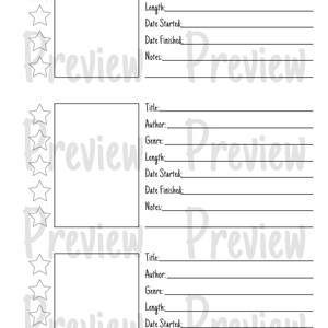 Book Rating Template - Etsy