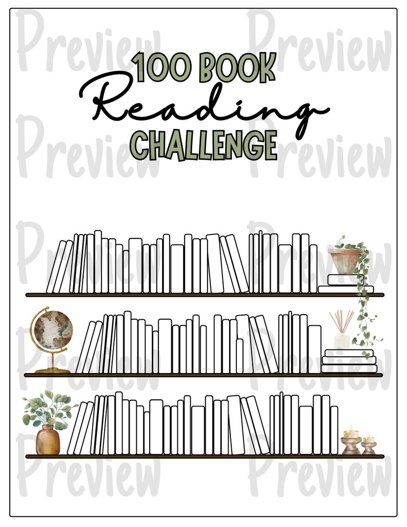 100, 75, 50 & 25 Book Reading Challenge - Etsy