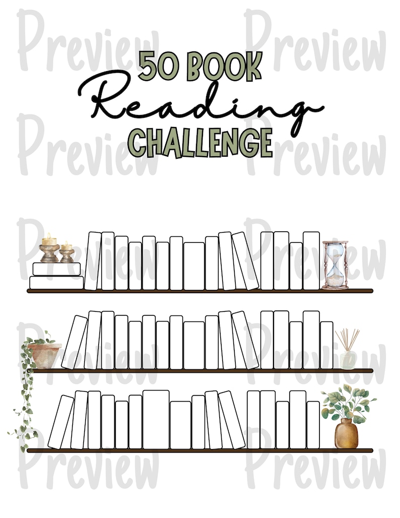 100, 75, 50 & 25 Book Reading Challenge - Etsy