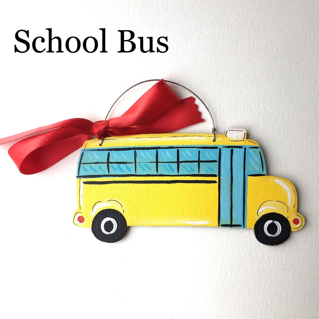 School Bus Christmas Ornament - Bus Driver Gift - Yellow Bus Ornament ...
