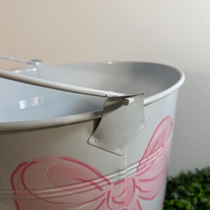 Personalized Painted Metal Easter Basket With Vintage Font and Polka ...