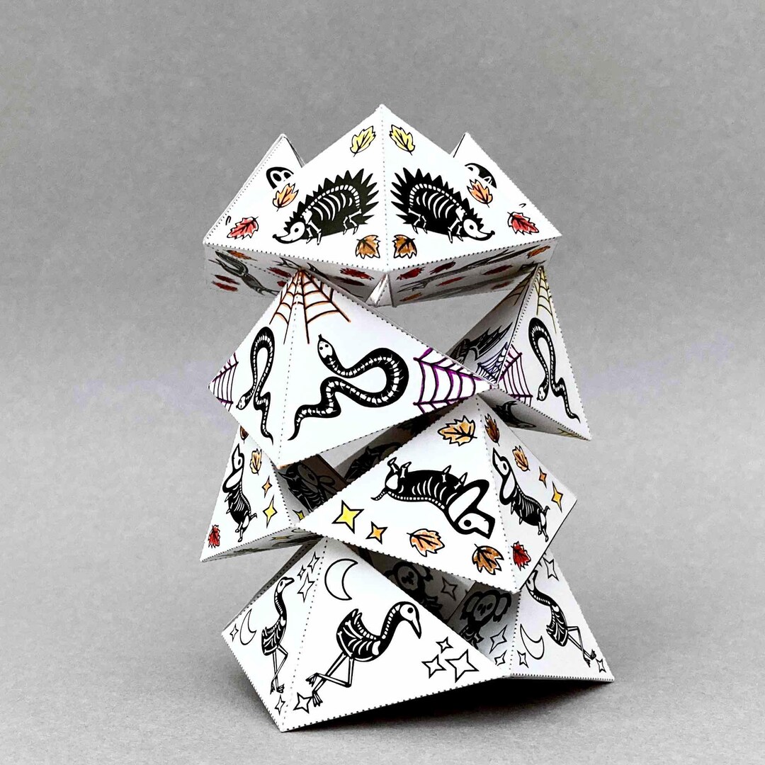 Printable Kaleidocycles Paper Toys • Skeleton Animals Set of 4 ...