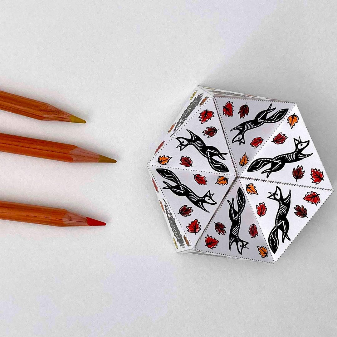 Printable Paper Toy • Skeleton Woodland Animals • 3D Coloring Craft ...