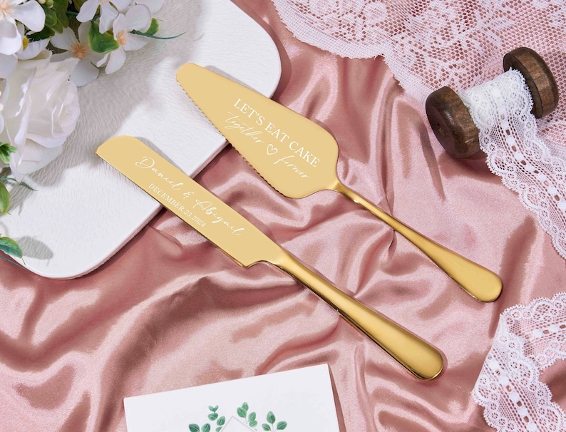 Personalized Wedding Cake Knife & Server Set,custom Cake Knife Set ...