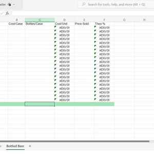 Draft & Bottled Beer Cost Calculator: Restaurant COGS Excel Spreadsheet ...