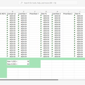 Draft & Bottled Beer Cost Calculator: Restaurant COGS Excel Spreadsheet ...