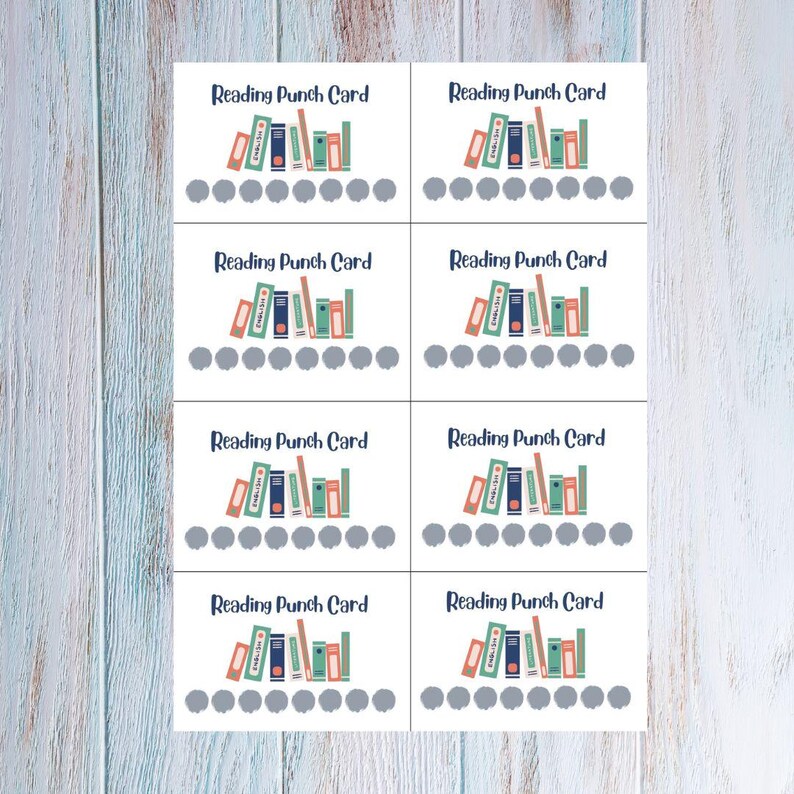 Printable Reading Punch Card - Etsy