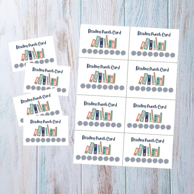 Printable Reading Punch Card - Etsy