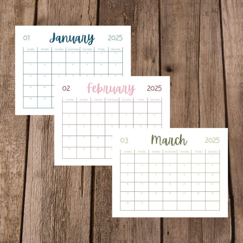 2025 Printable Calendar Script - Etsy