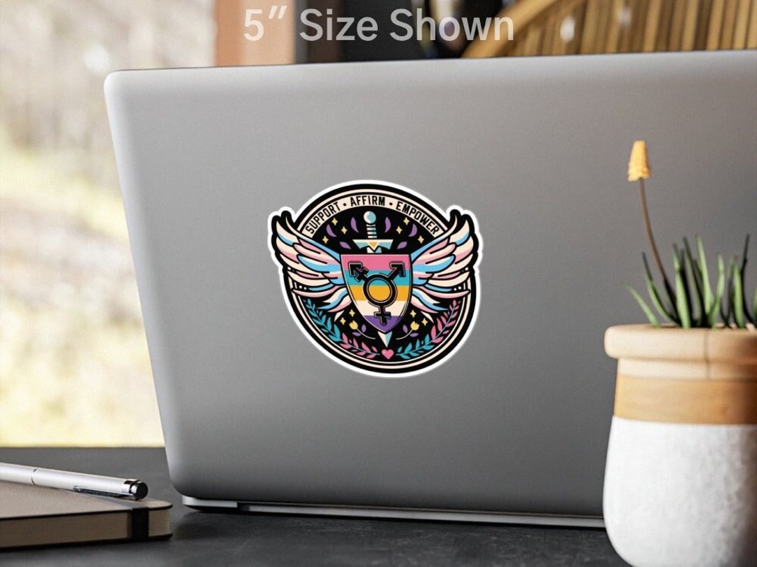 Transgender Pride Vinyl Sticker, "support, Affirm, Empower", LGBTQIA+ ...