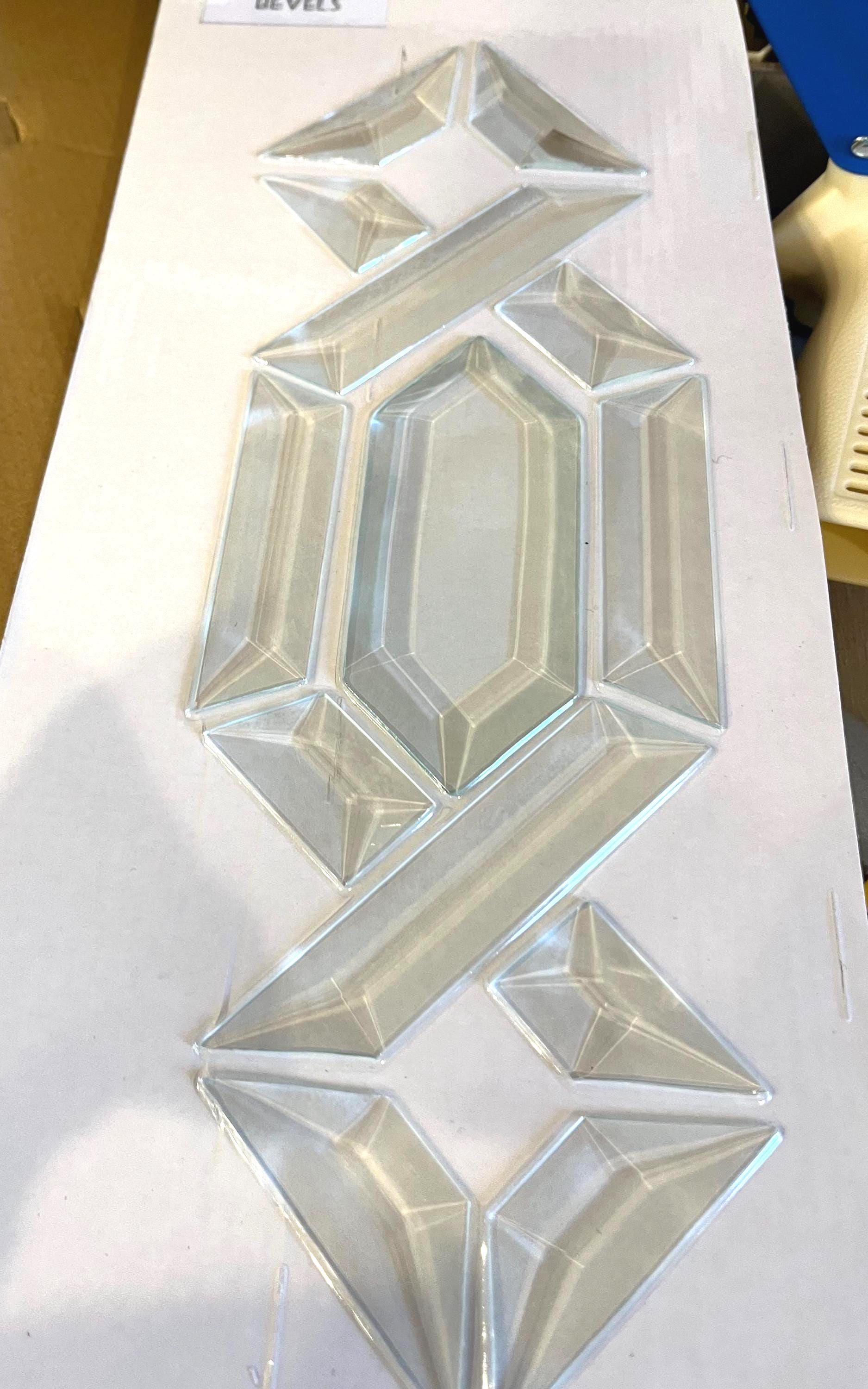 2 Sets Geometric Bevel Cluster for Stained Glass With Pattern Free Ship ...