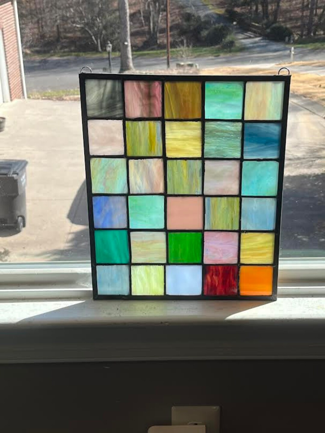 Abstract Patchwork Stained Glass Window Panel - Etsy