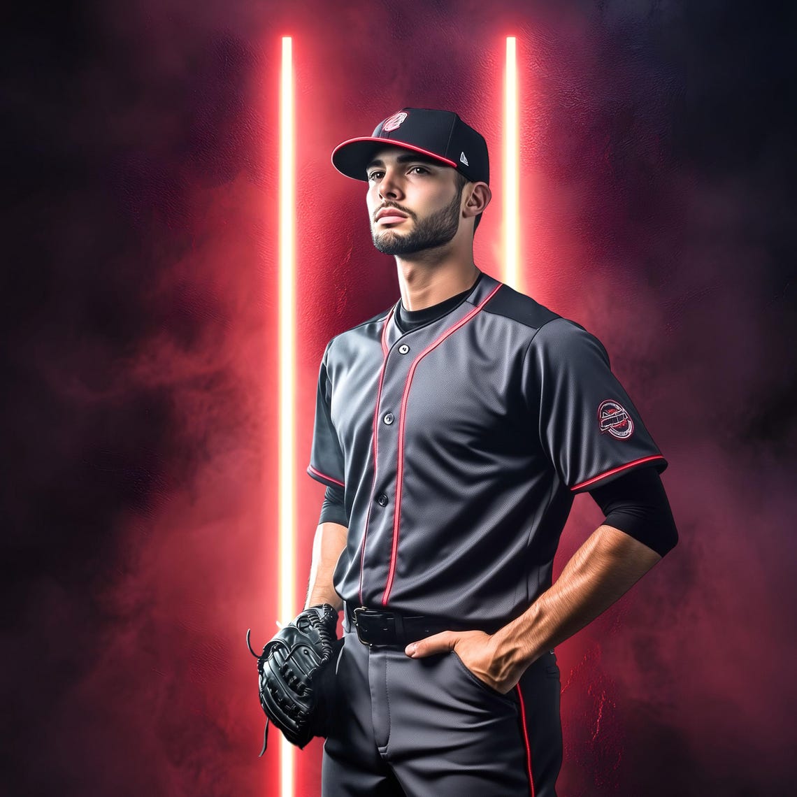 Sports Neon Light Backdrops: Athlete Photography Overlays (digital ...