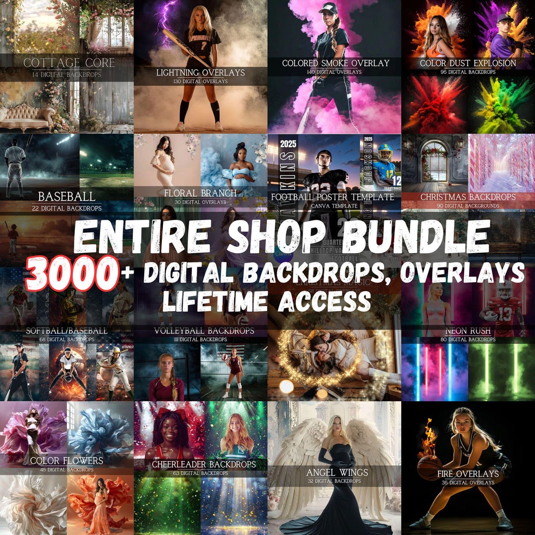 3000+ Digital Backdrops and Overlays, Canva Templates Bundle - Etsy
