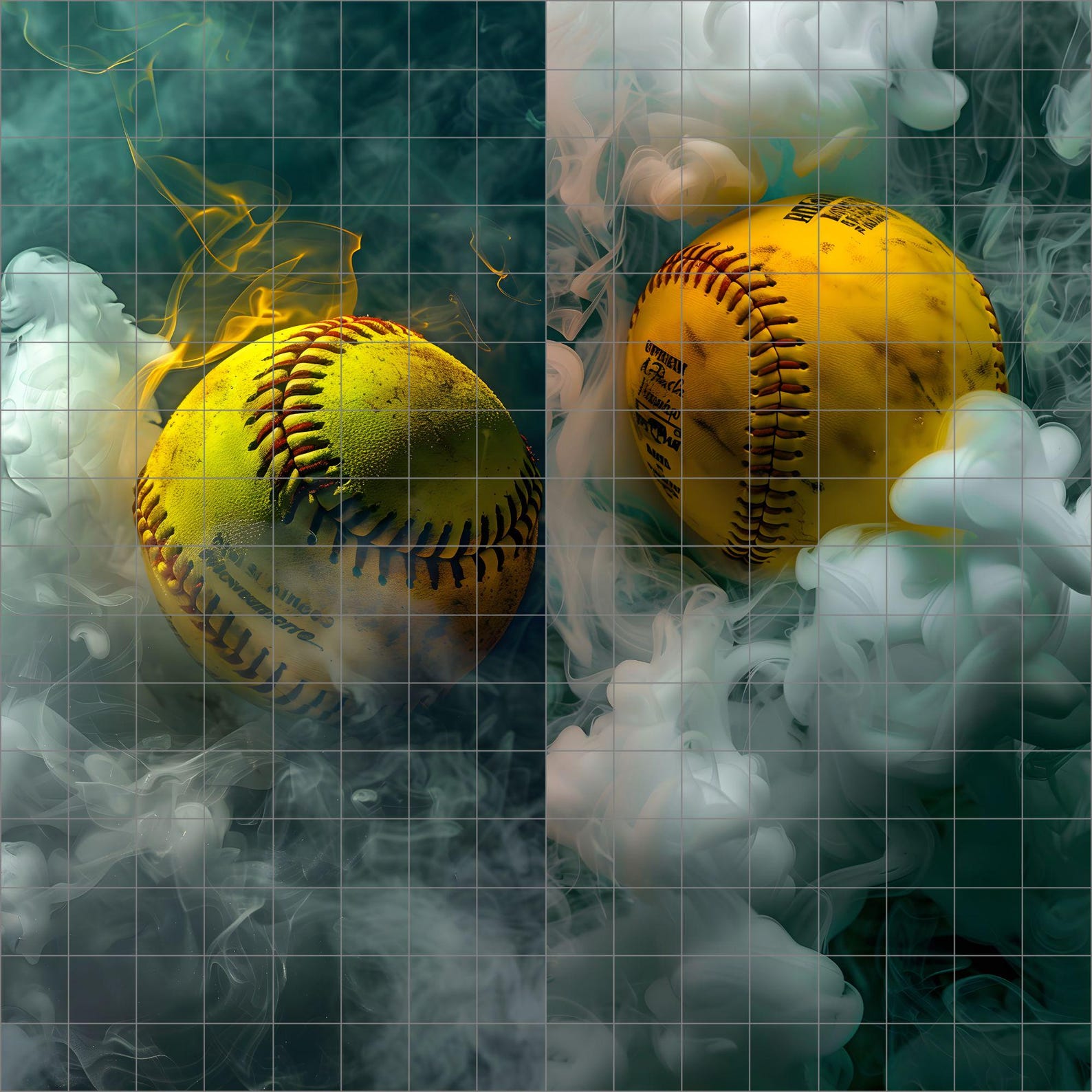 Softball Smoke Poster Backgrounds: 4K Sport Banner (digital Download ...