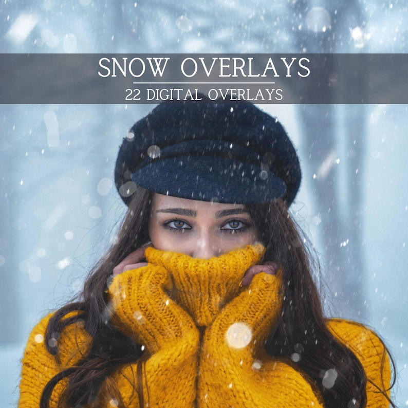 22 Snow Overlays, Realistic Falling Snow Background, Photoshop Overlays ...