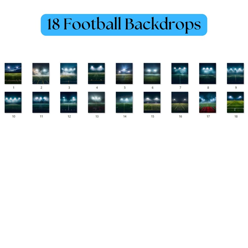 Football Field Digital Backdrops: Sports Photography (18 Files) - Etsy