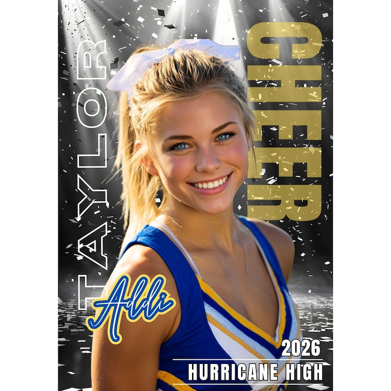 Cheer & Dance Senior Banner Template: Confetti Poster, Memory Mate ...