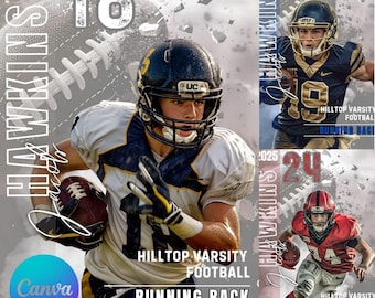 Football Poster Canva Template | Sports Background & Digital Backdrop ...