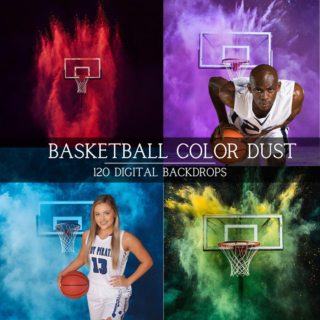 Basketball Color Dust Explosion Digital Backdrops (120 Files) - Etsy