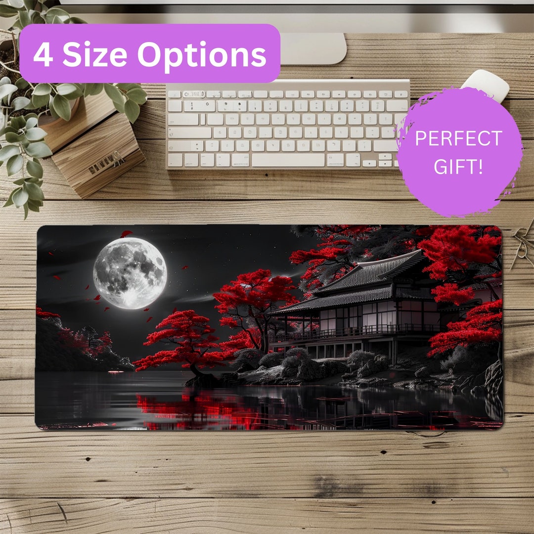 Lofi Japanese Desk Mat, Neoprene Gaming Mat, Japanese Mouse Pad ...