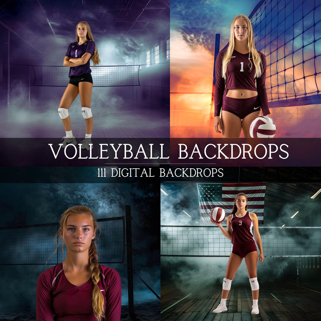 Volleyball Digital Backdrops: Sports Poster & Banner Backgrounds (111 ...