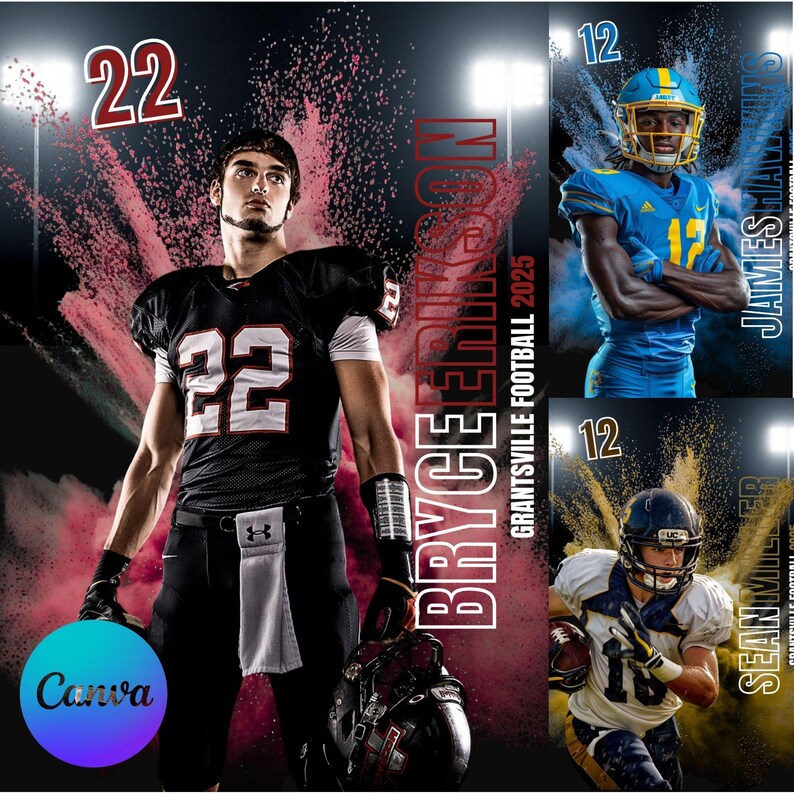 Football Poster Template: Senior Sports Banner, Memory Mate (canva ...