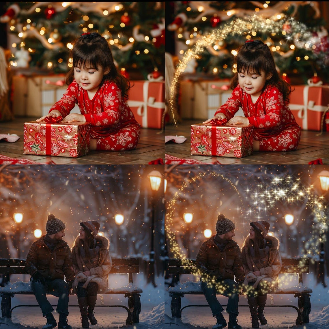 58 Stardust Christmas Photo Overlays: Magic Sparkle Effects (PNG, JPG ...