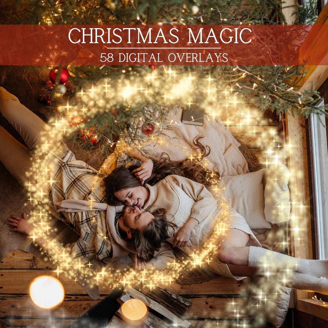 Christmas Photo Overlays: 58 Magic Stardust Effects (PNG, JPG Digital ...