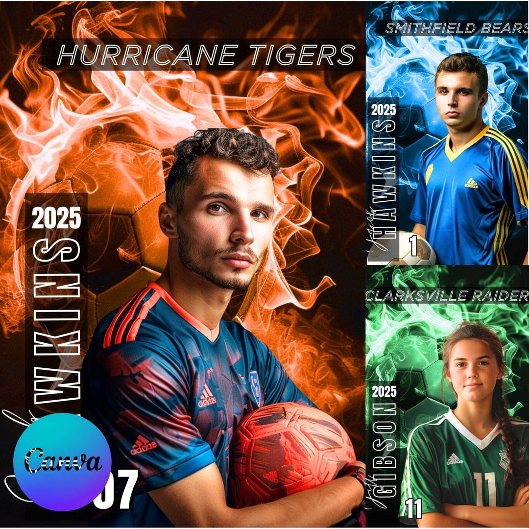 Soccer Poster Canva Template: Senior Sports, Memory Mate (digital) - Etsy