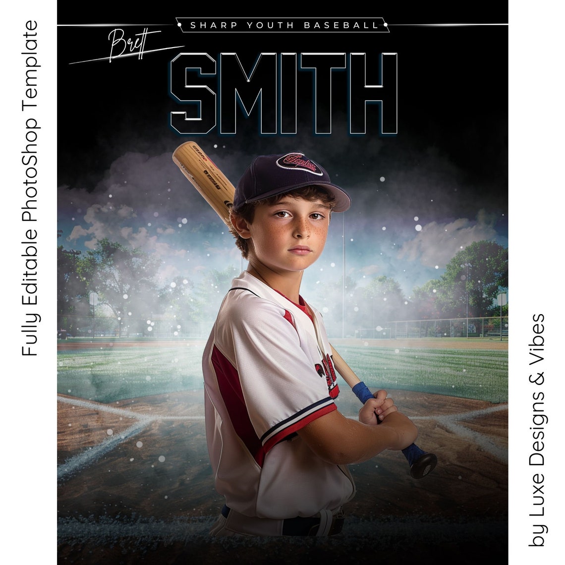 Photoshop Baseball Poster Template, Digital Sports Background Baseball ...