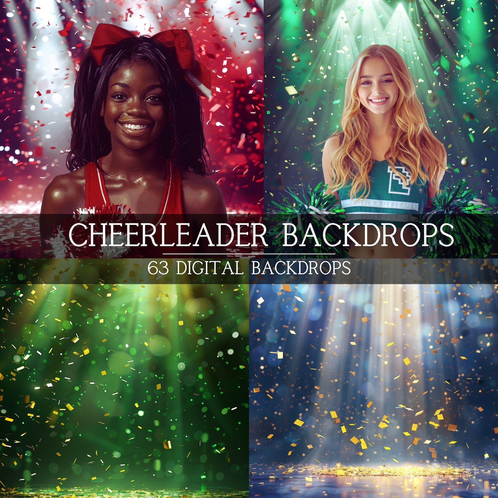 Cheerleader Photography Backdrops: Confetti Sparkle Backgrounds ...