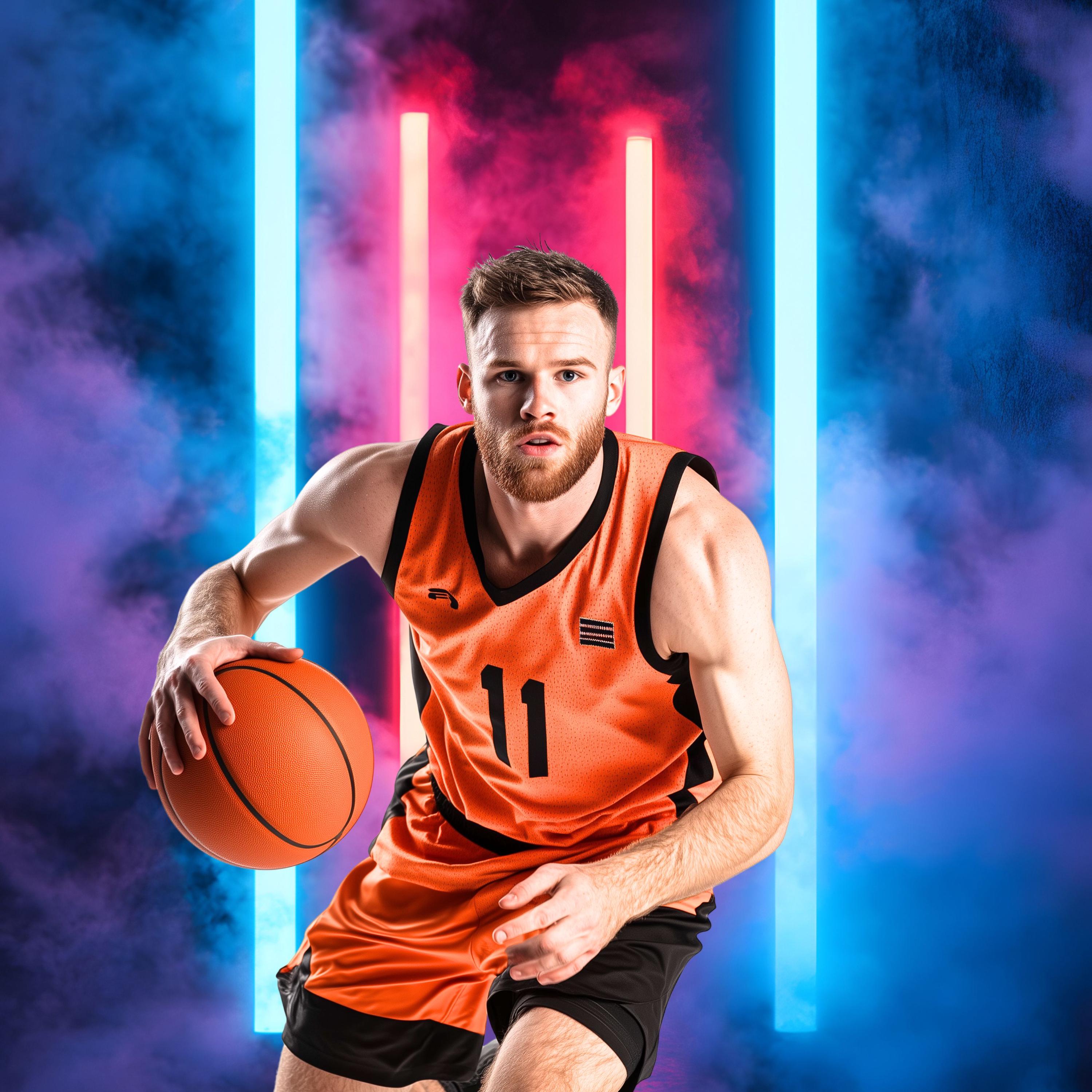 Sports Neon Light Backdrops: Athlete Photography Overlays (digital ...