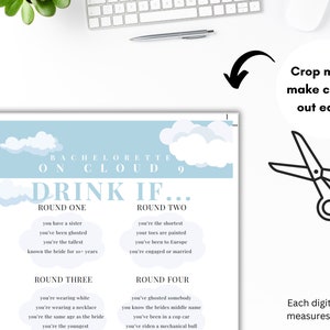 On Cloud Nine Bachelorette Game Printables Theme Cloud 9 Bachelorette Party Ideas Bridal Shower ...