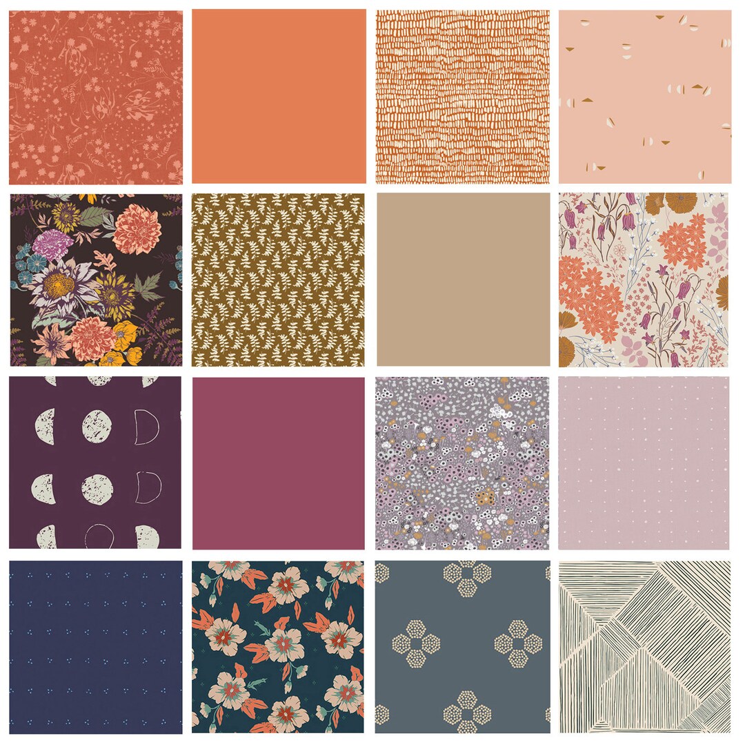 From the Library Curated Bundle Boho Quilt Fabrics Sienna Eggplant ...