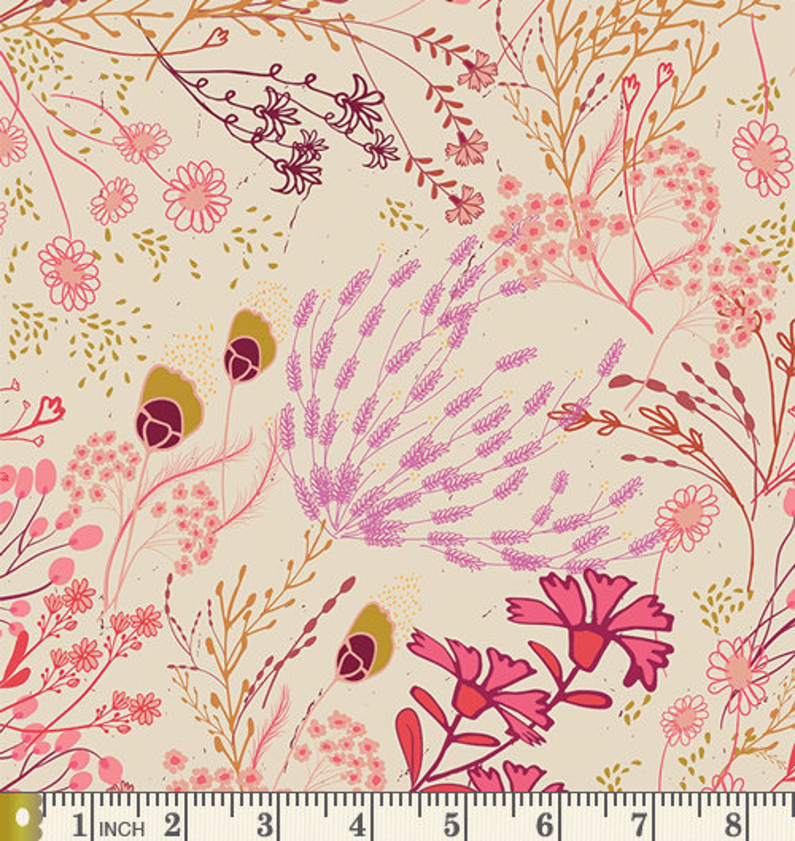 Sunrise Curated Bundle | Eggplant Gold Pink Floral Fabrics | Rich ...