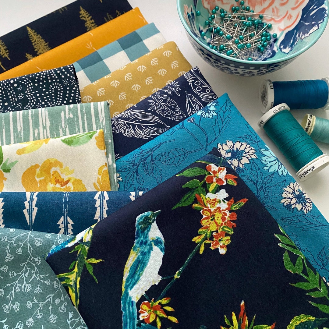 Treetop Melody Rich Dark Colored Fabric Bundle Bloomsbury - Etsy