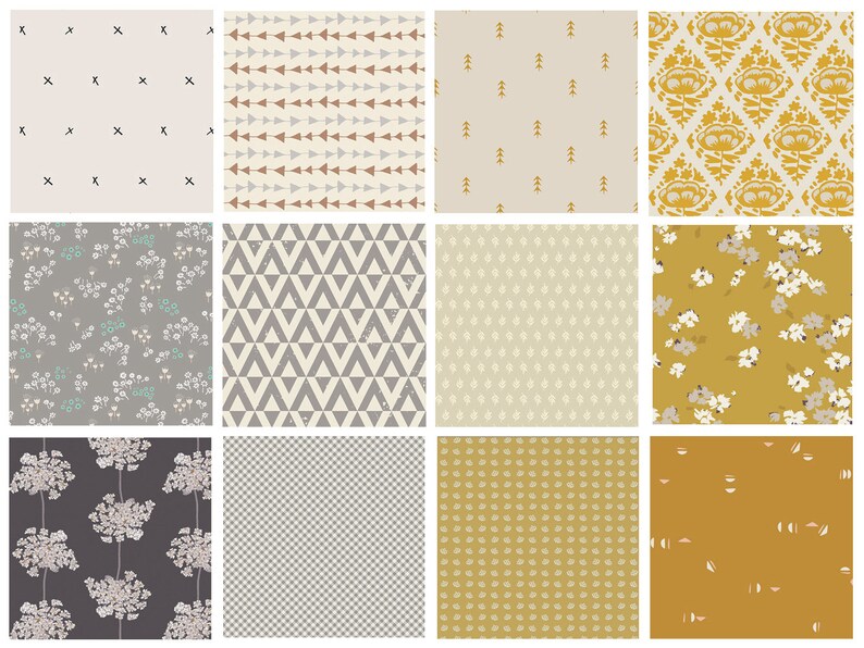 Neutral Colored Fabrics for Quilting Floral Fabrics in Gray - Etsy