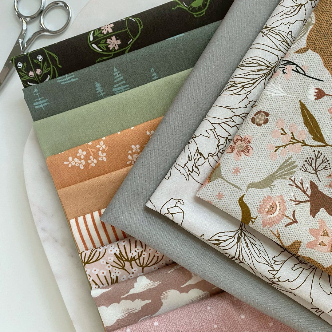 On the Range Curated Bundle | Green Gray Lilac Woodland Quilt Fabric ...