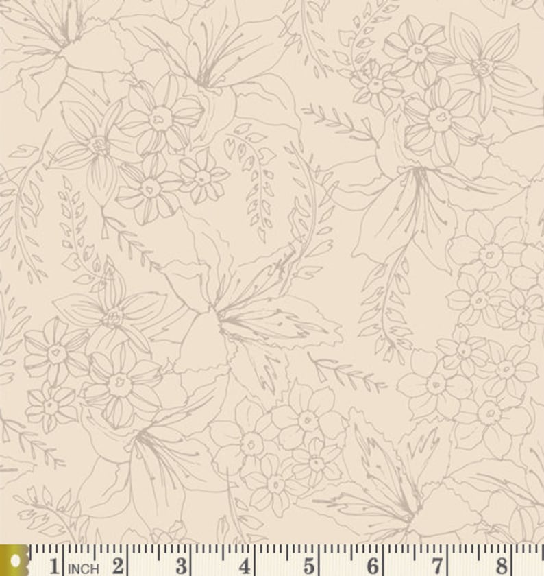 Peach Cobbler Curated Bundle | Peach Beige Floral Quilt Fabric | Velvet ...