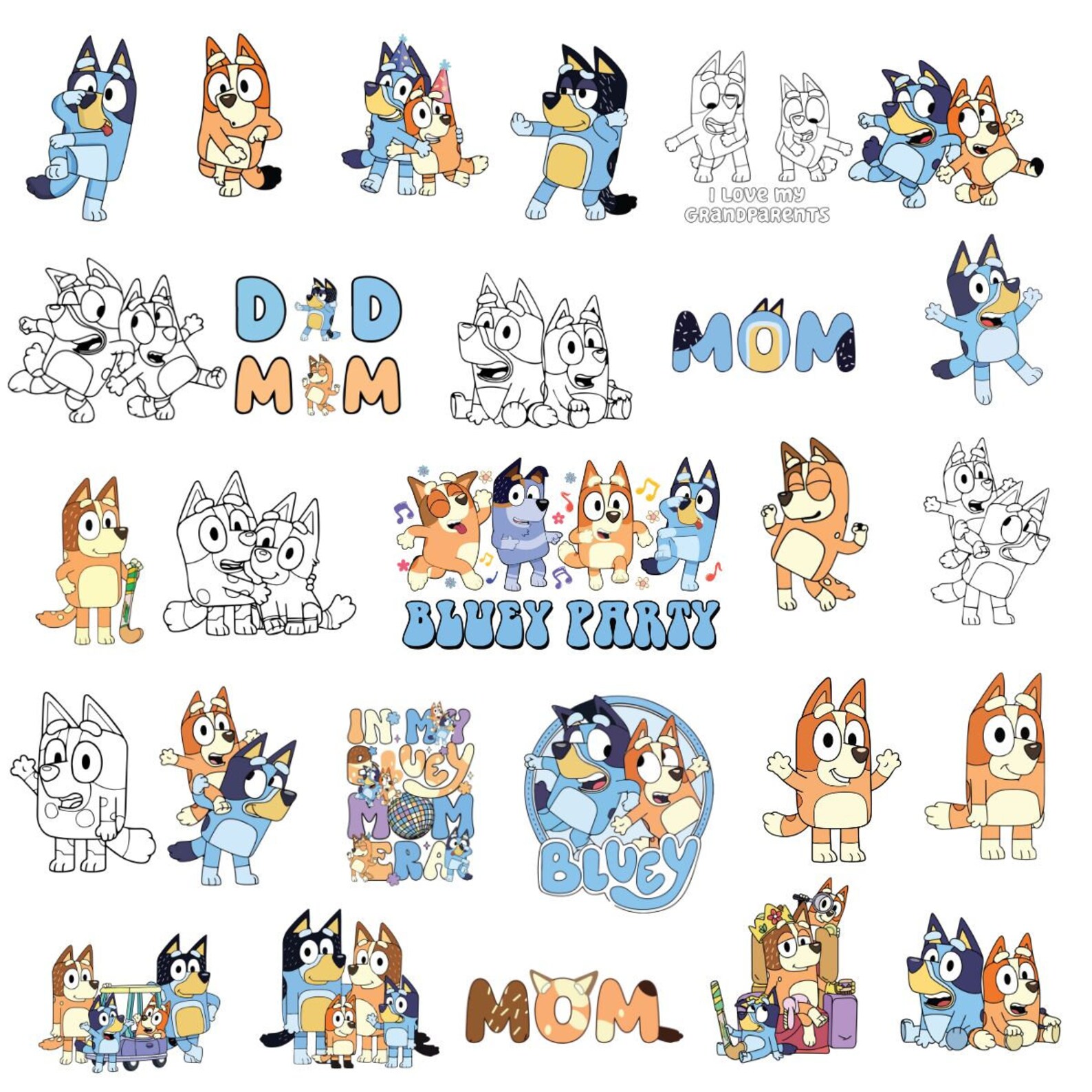 Bluey Friends PNG, Bluey Family PNG, Bluey Png, Bluey Bingo Png, Bluey ...