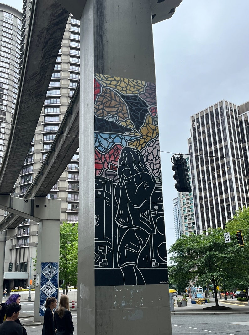 Eddie at Mural Amphitheatre Seattle Monorail Column Art Sticker - Etsy