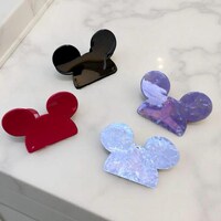 Velvet and Satin Claw Hair Clip Mickey Mouse Head Pearls - Etsy