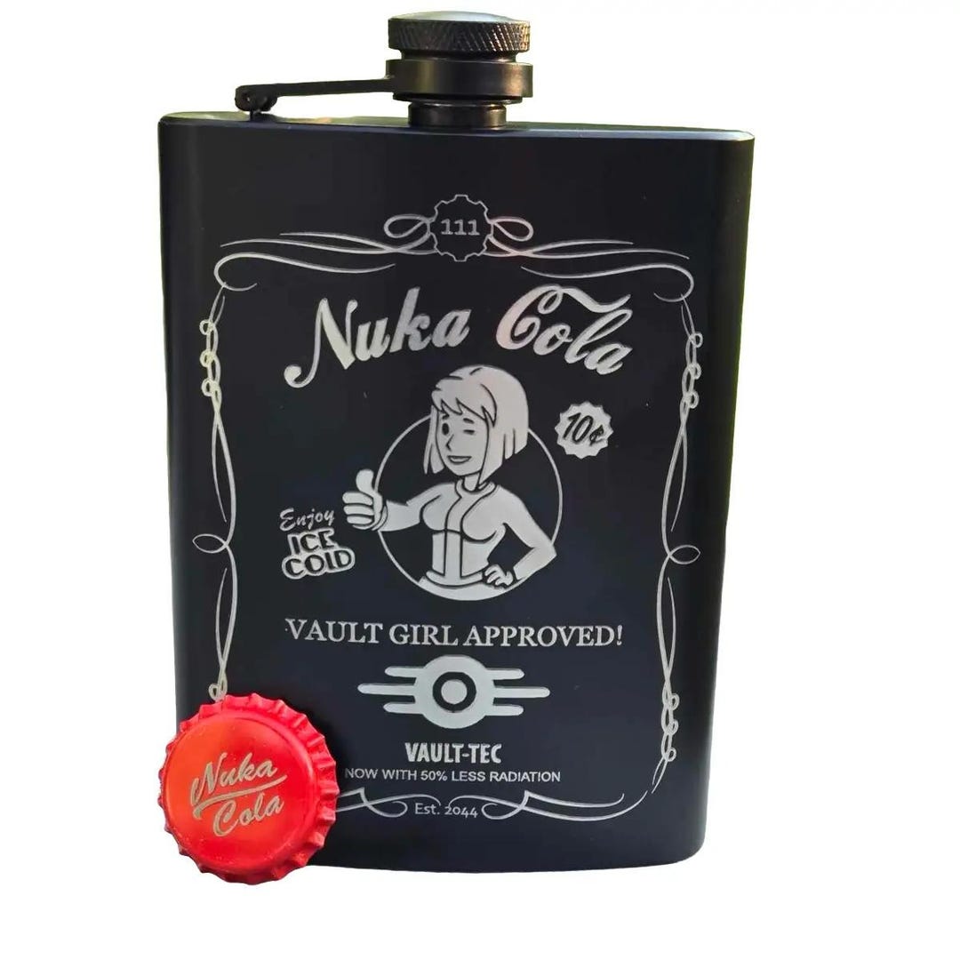 Nuka Cola Vault Girl Flask Fallout Style Laser Engraved Canteen Water ...